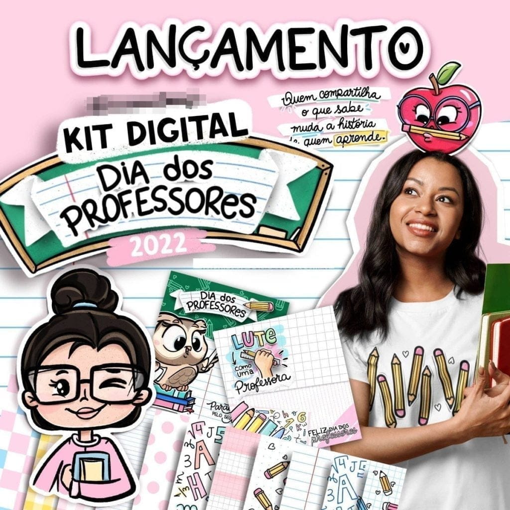 Kit Arquivo Digital Dia Dos Professores Frases Caneca Figura - Midas Design