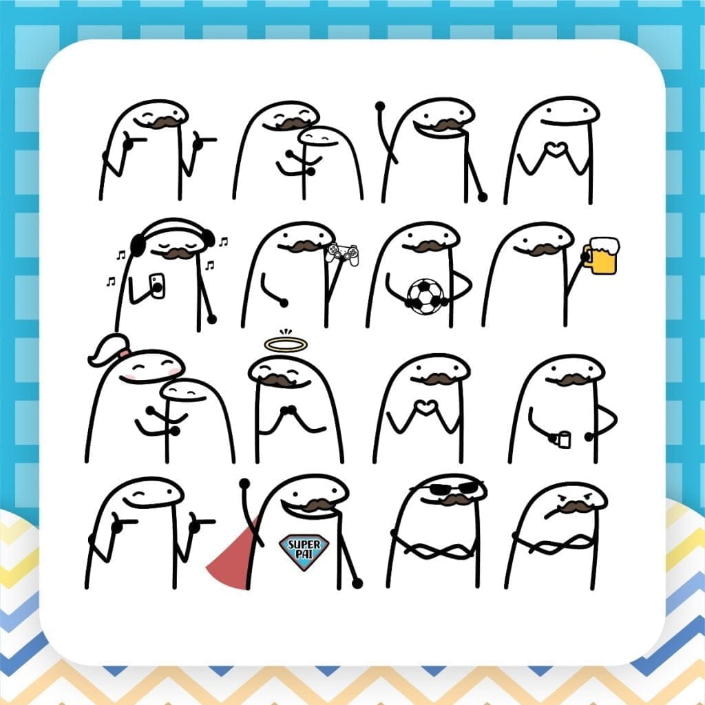 Kit Digital Dos Pais Flork Frases Ilustrações Personalizados - Midas Design