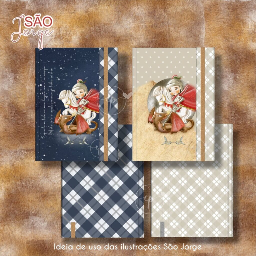 Kit Digital São Jorge Santinhos Católicos Imagens Png - Midas Design