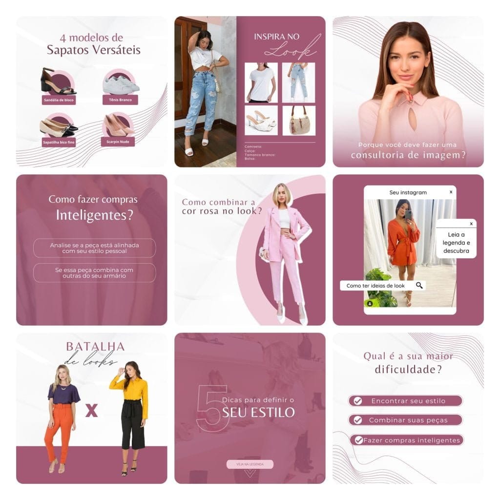 Pack Canva Consultora de Imagens Template Editável 30 Artes + Bônus ...