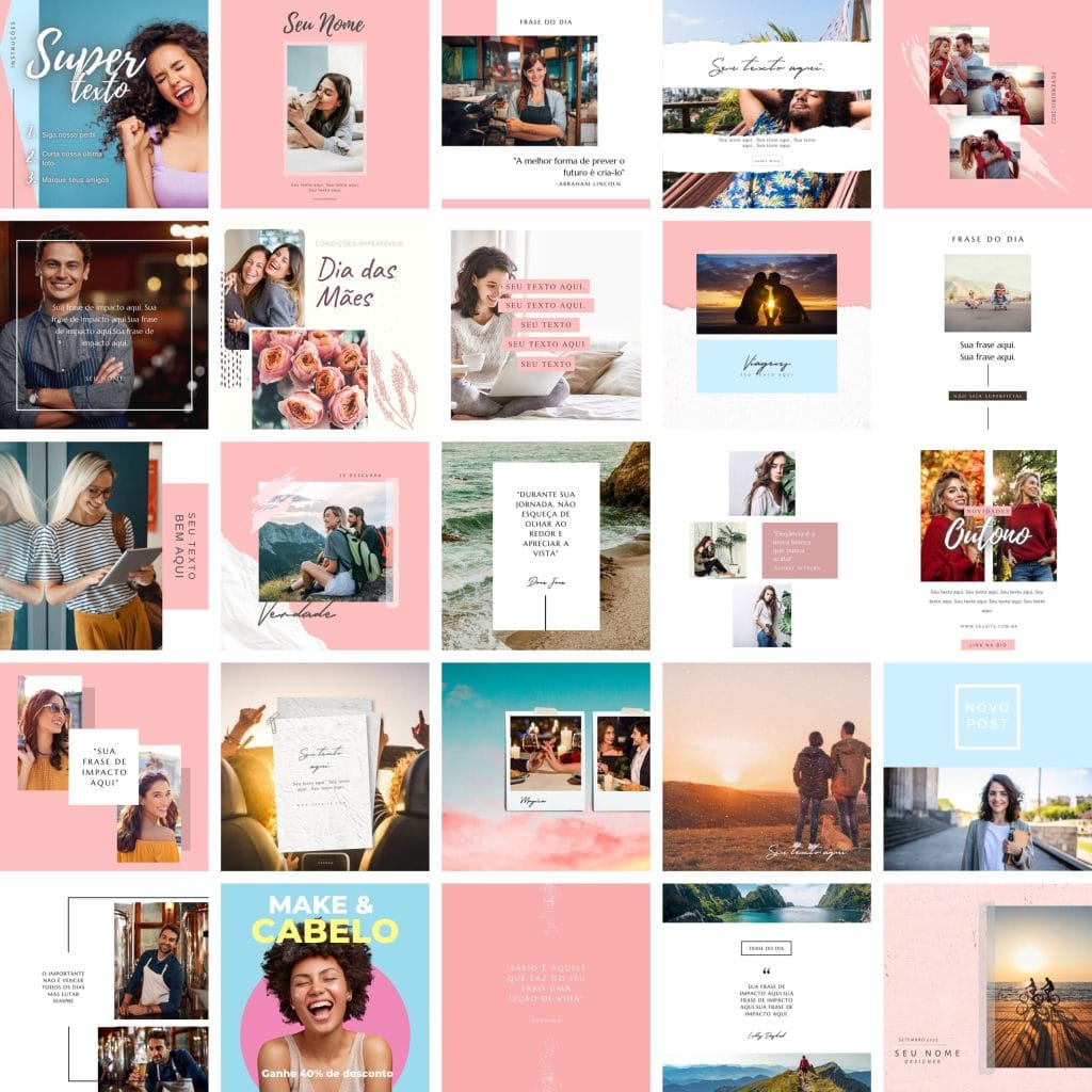 Pack Canva Feed Post Instagram 2.0 Templates Editáveis 100 Artes ...